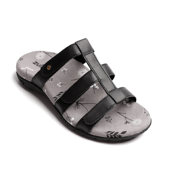 Zullaz Susan Black Orthotic Sandals – InterAktivWear